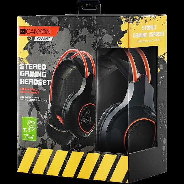 CANYON Nightfall GH-7 Gaming headset with 7.1 USB connector, adjustable ...