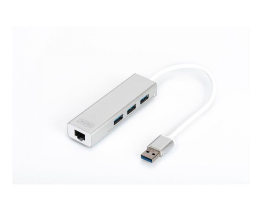 Pretvornik USB 3.0 - Mrežni UTP GIGA 10/100/1000 Mbps +Hub USB Digitus ...