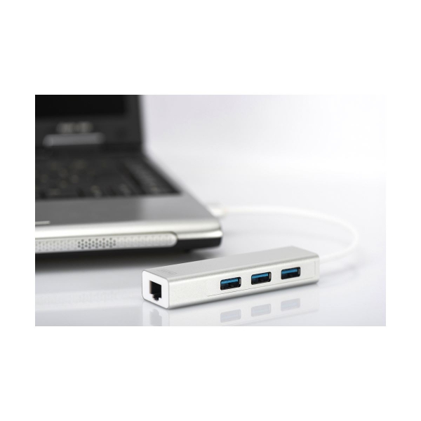 Pretvornik USB 3.0 - Mrežni UTP GIGA 10/100/1000 Mbps +Hub USB Digitus ...