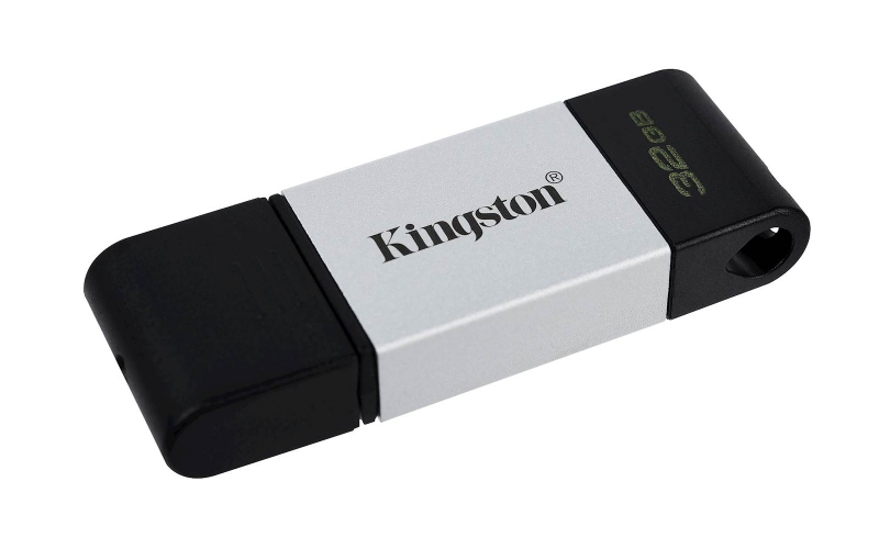 USB C DISK Kingston 64GB DT80, 3.2 Gen1, kovinski, s pokrovčkom - DT80 ...